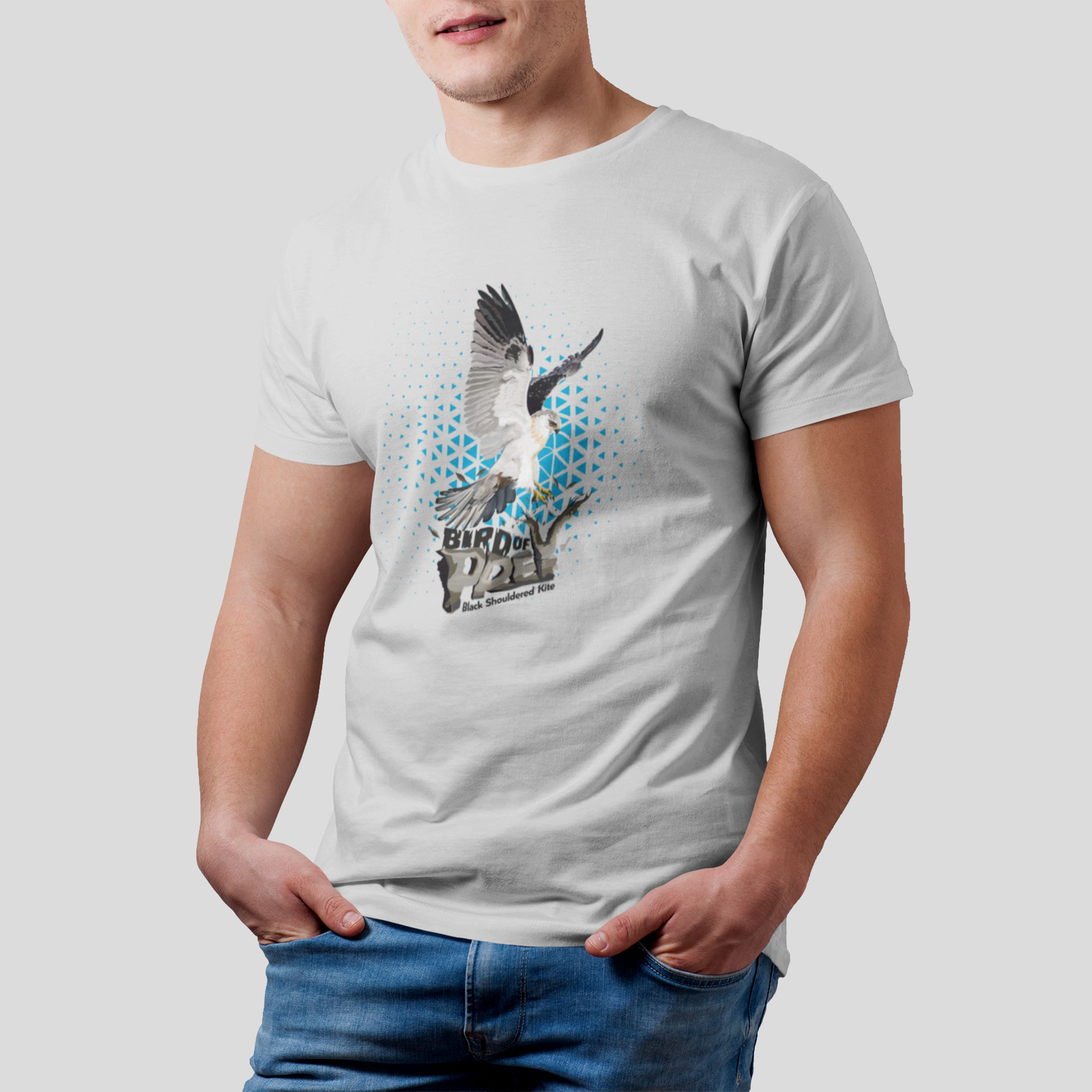 Black Shouldered Kite Men’s T-shirt – Jungle I